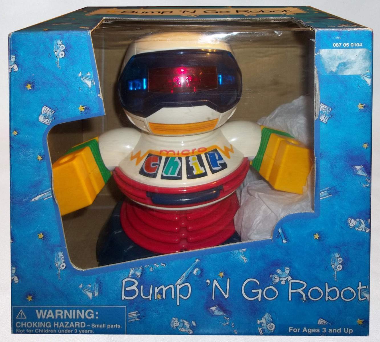 Micro Chip Robot - Bump n' Go Robot by New Bright - The Old Robots Web Site