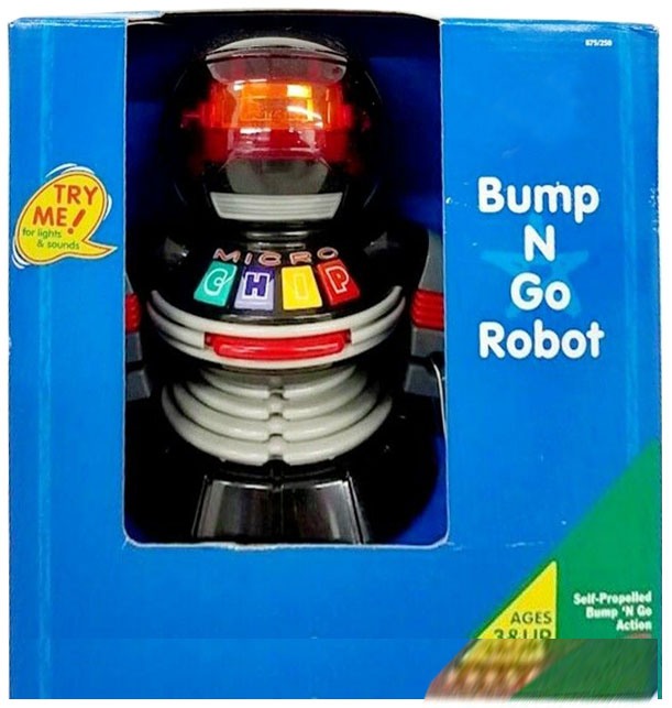 Micro Chip Robot - Bump n' Go Robot by New Bright - The Old Robots Web Site