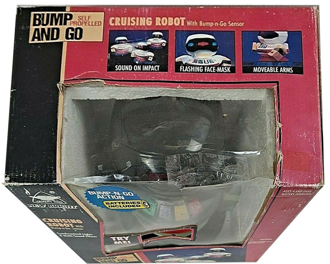 Micro Chip Robot - Bump n' Go Robot by New Bright - The Old Robots Web Site