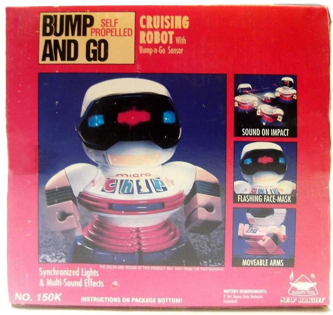 Micro Chip Robot - Bump n' Go Robot by New Bright - The Old Robots Web Site