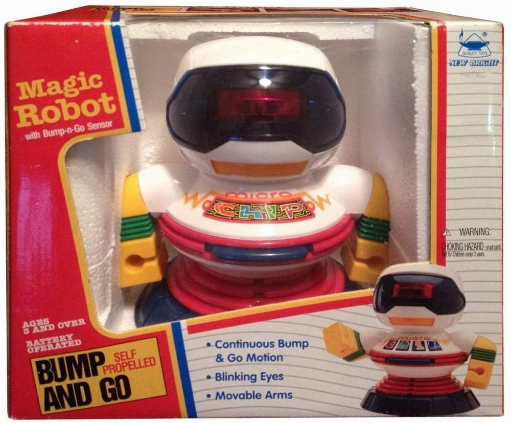 Micro Chip Robot - Bump n' Go Robot by New Bright - The Old Robots Web Site