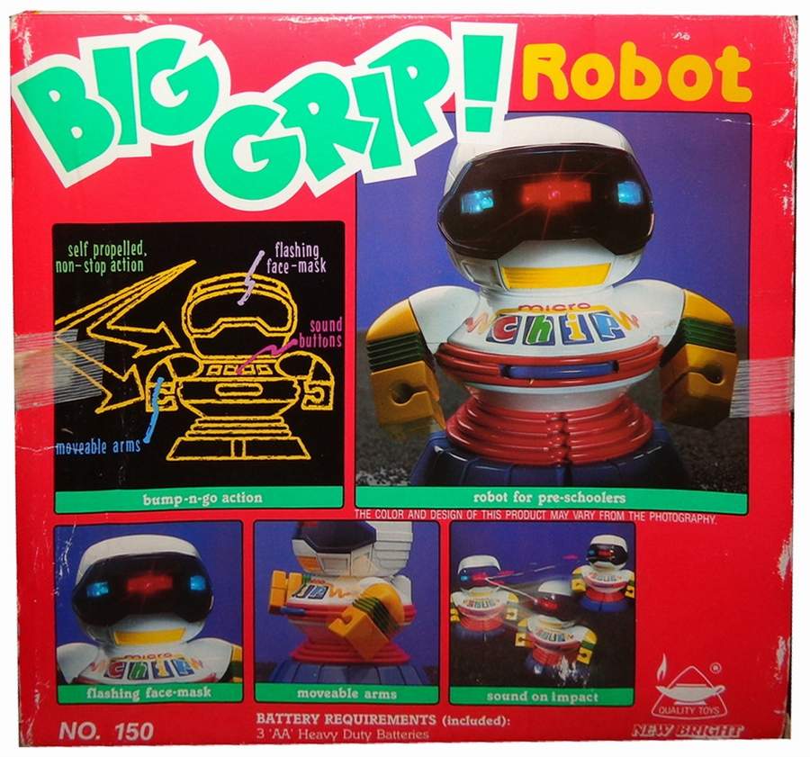 Micro Chip Robot - Bump n' Go Robot by New Bright - The Old Robots Web Site